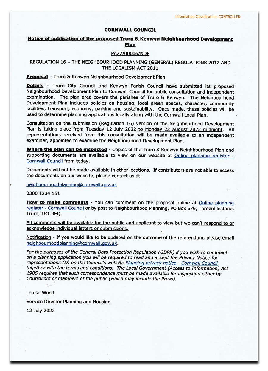 Revised Plan Proposals | The Truro and Kenwyn Neighbourhood Plan